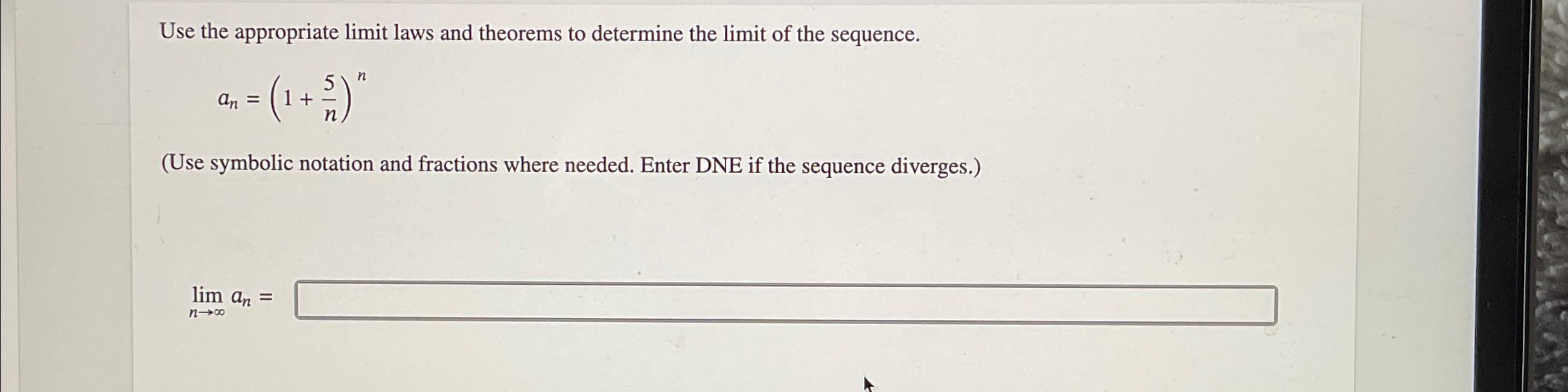 Solved Use the appropriate limit laws and theorems to | Chegg.com