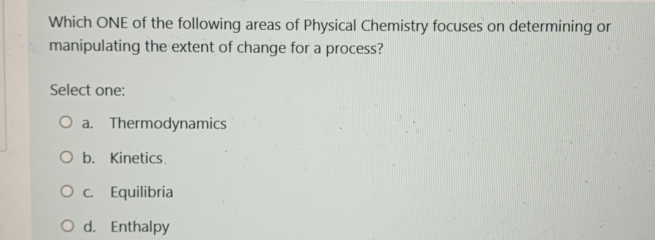 Solved Which ONE of the following areas of Physical | Chegg.com
