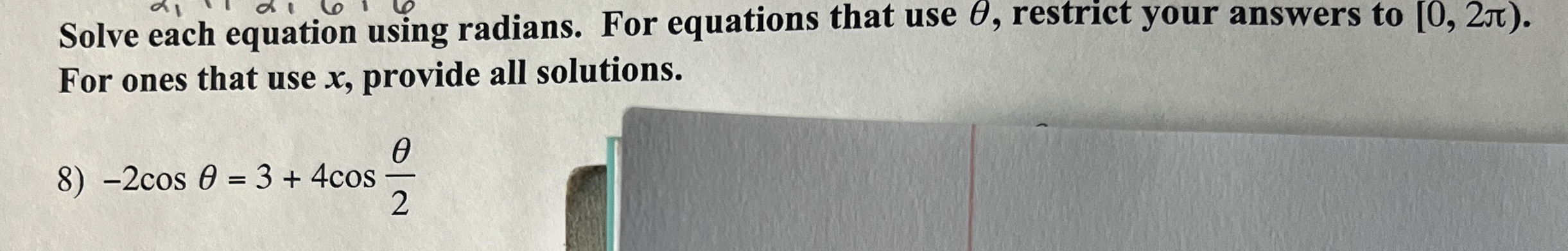 Solved Solve each equation using radians. For equations that | Chegg.com