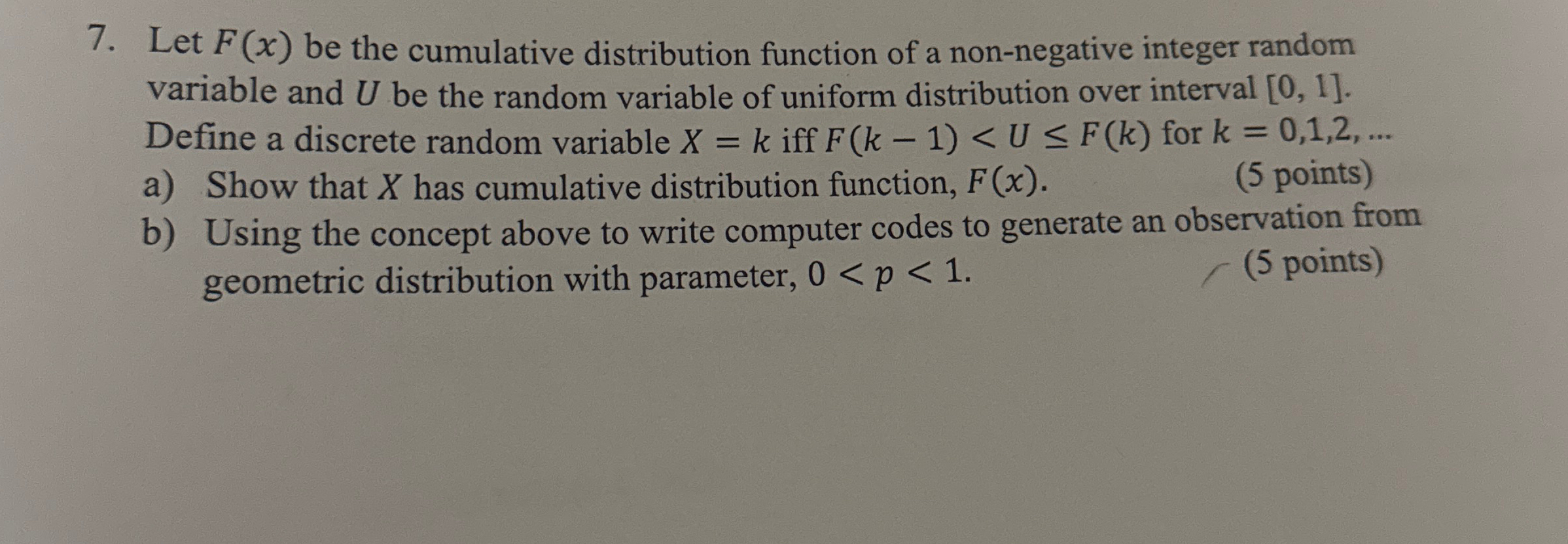 Solved Let F(x) ﻿be the cumulative distribution function of | Chegg.com