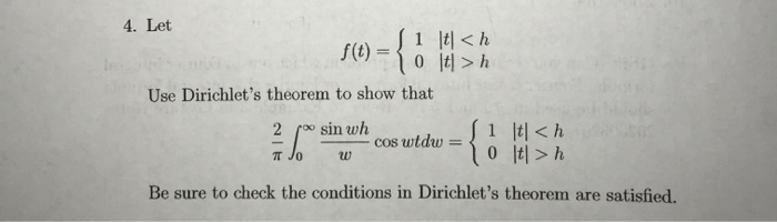 Solved 4. Let 46)_ \ 1 \th Use Dirichlet's theorem to show | Chegg.com