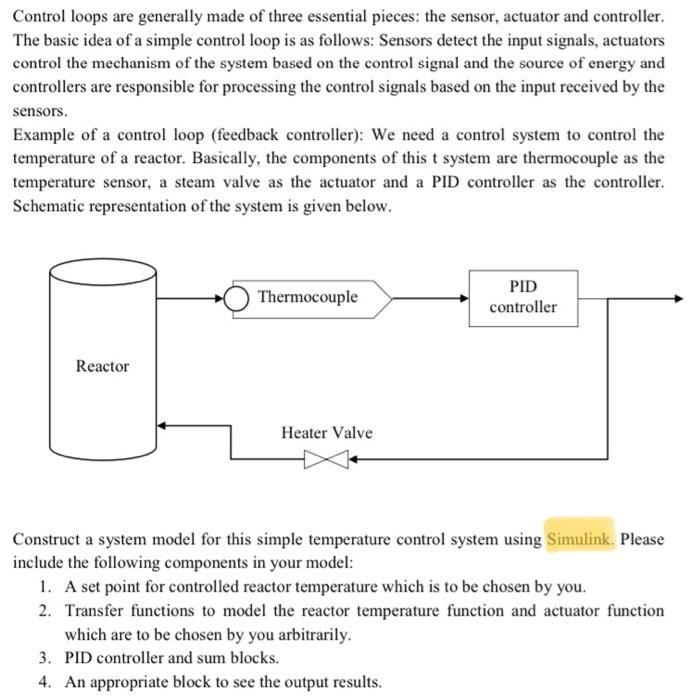Solved Control loops are generally made of three essential | Chegg.com