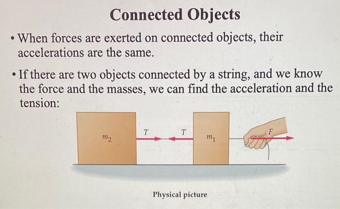 Solved Connected Objects • When forces are exerted on | Chegg.com
