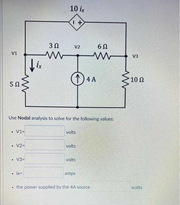 Solved Use Nodal analysis to solve for the following values: | Chegg.com