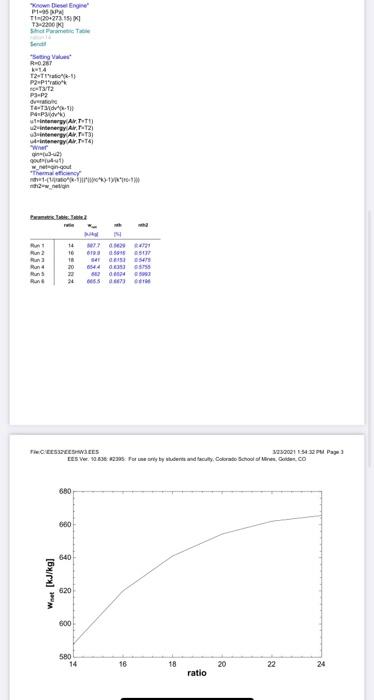 Solved I have the final amswers. I need a EES code including | Chegg.com