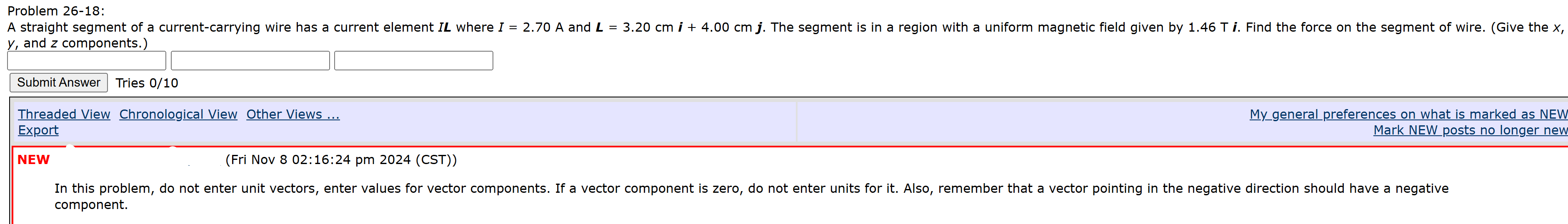 Solved Problem 26-18:A straight segment of a | Chegg.com