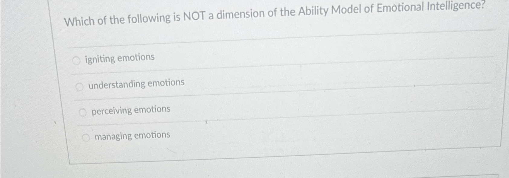 Solved Which of the following is NOT a dimension of the | Chegg.com