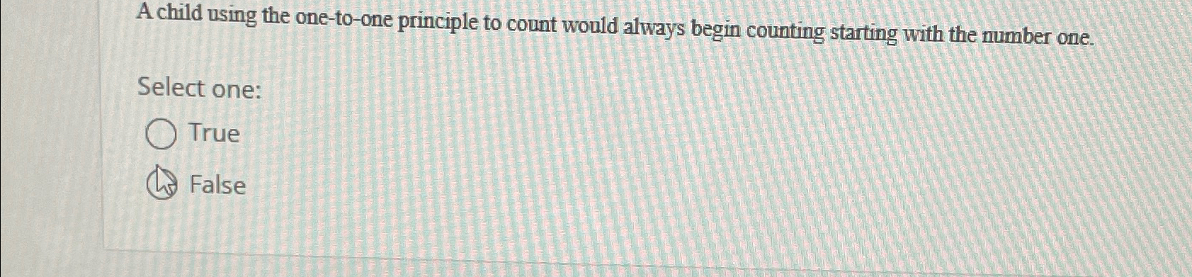 Solved A child using the one-to-one principle to count would | Chegg.com