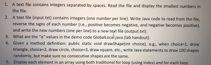 Solved 1. A text file contains integers separated by spaces. | Chegg.com