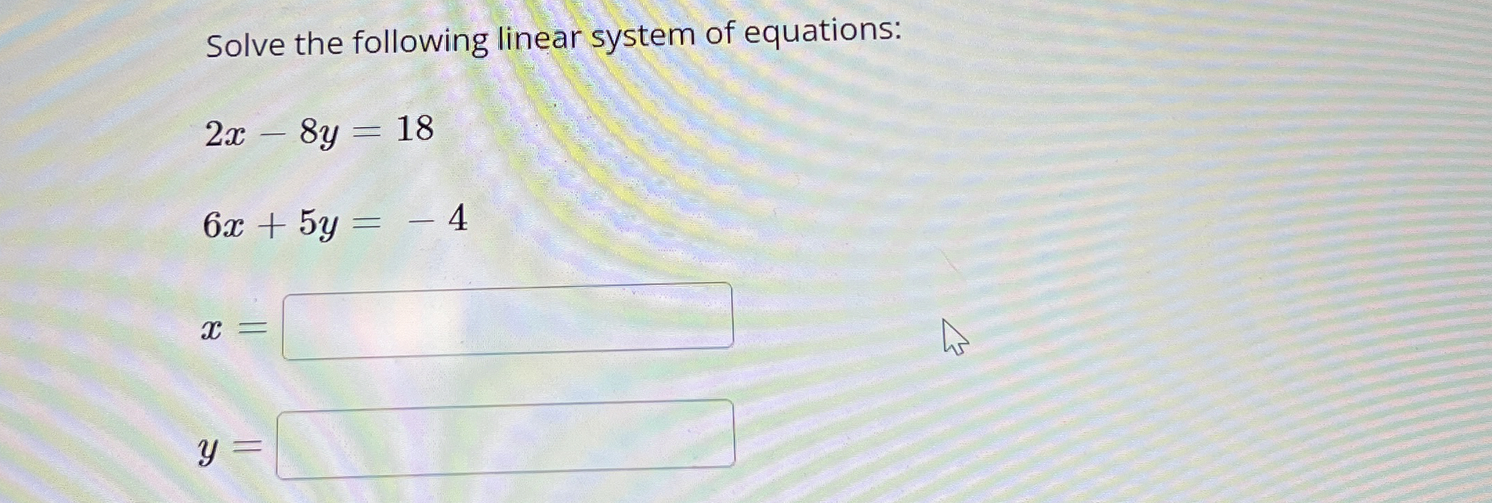 Solved Solve the following linear system of | Chegg.com