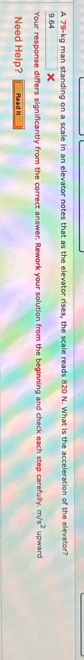 Solved A 79-kg ﻿man standing on a scale in an elevator notes | Chegg.com