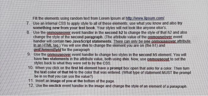 Solved Note: Script elements can be in the head or the body. | Chegg.com