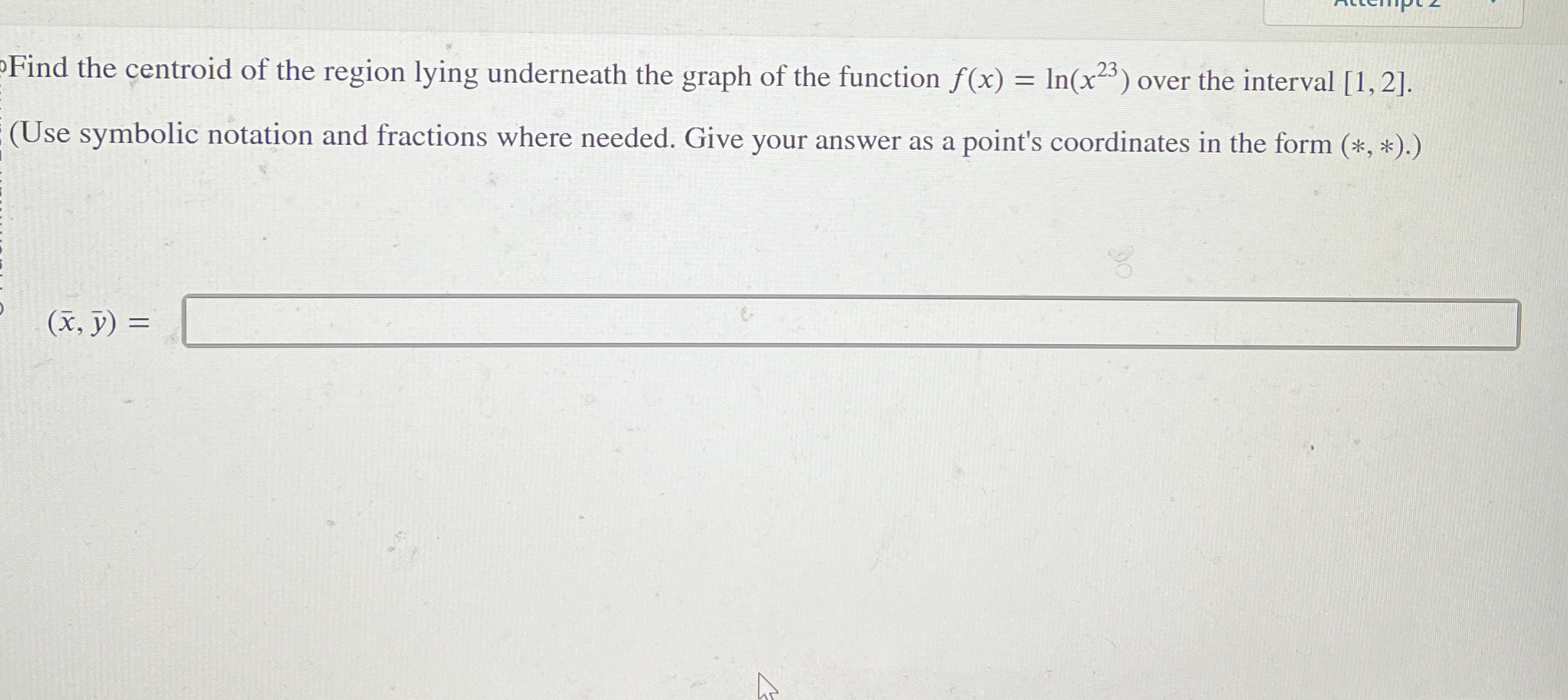 Solved Find the centroid of the region lying underneath the | Chegg.com