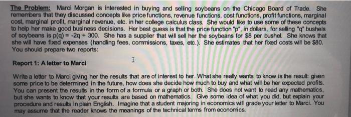 Solved The Problem: Marci Morgan is interested in buying and | Chegg.com
