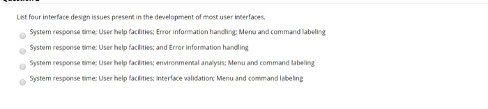 Solved List four interface design issues present in the | Chegg.com
