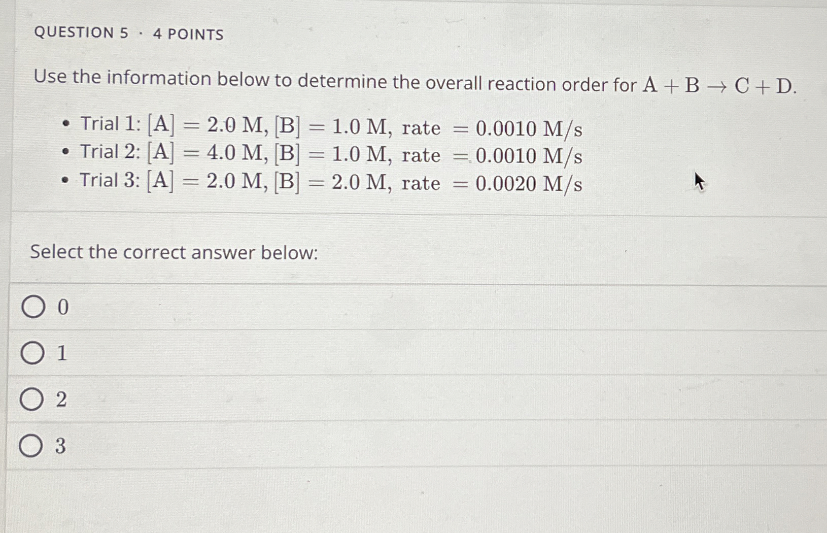 Solved QUESTION 5 * 4 ﻿POINTSUse the information below to | Chegg.com