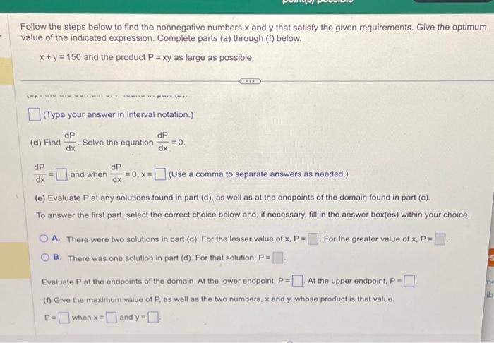 Solved Follow the steps below to find the nonnegative | Chegg.com