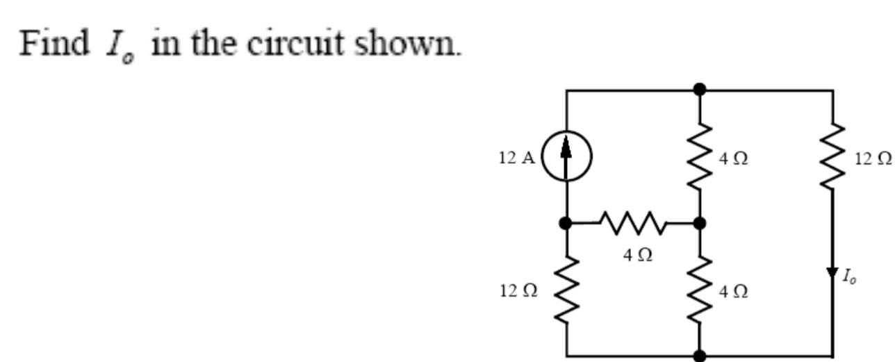 Solved Find I0 in the circuit shown. | Chegg.com