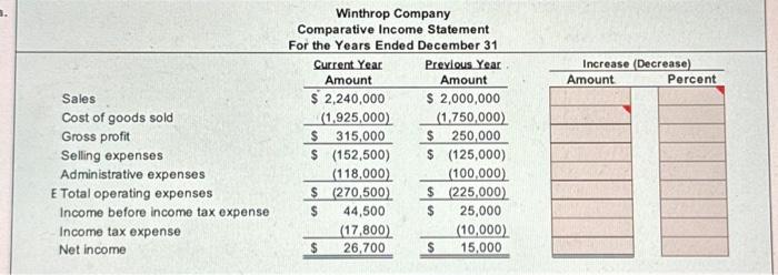 Solved EX 14-5 Horizontal analysis of the income statement | Chegg.com