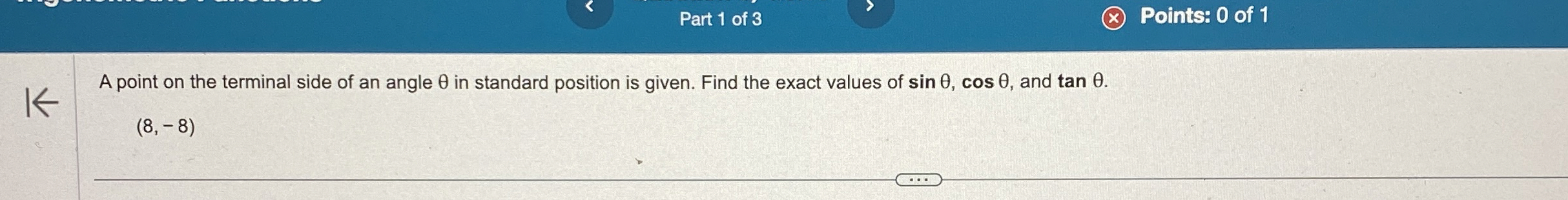 Solved Part 1 ﻿of 3Points: 0 ﻿of 1A point on the terminal | Chegg.com