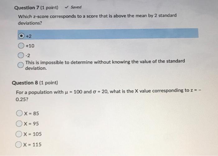 Solved Question 5 (1 point) Saved A sample of n = 6 scores | Chegg.com Solved Question 5 (1 point) Saved A sample of n = 6 scores | Chegg.com
