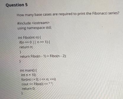 Solved How many base cases are required to print the | Chegg.com