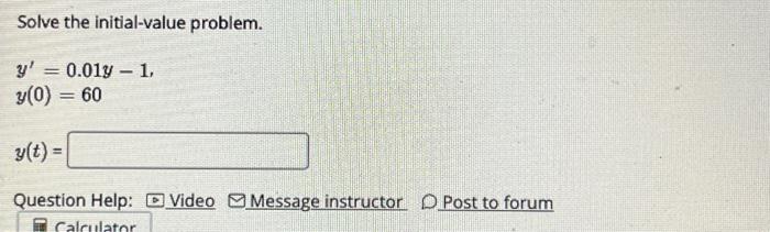 Solved Solve the initial-value problem. | Chegg.com