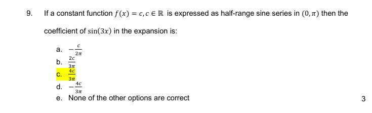 Solved If a constant function f(x)=c,cinR is expressed as | Chegg.com
