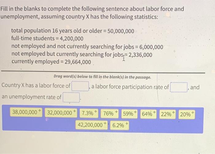 Solved Fill in the blanks to complete the following sentence | Chegg.com