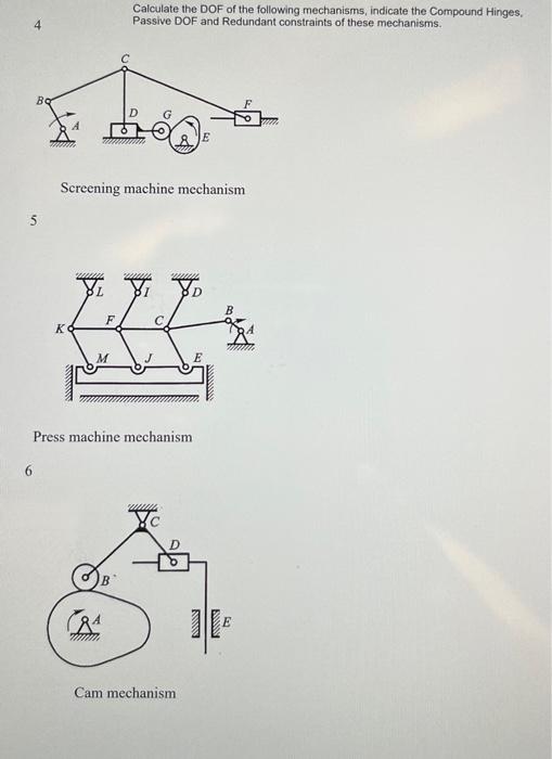 Solved Calculate the DOF of the following mechanisms, | Chegg.com
