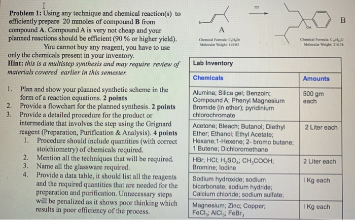 Solved Chemor CU Problem 1: Using any technique and chemical | Chegg.com