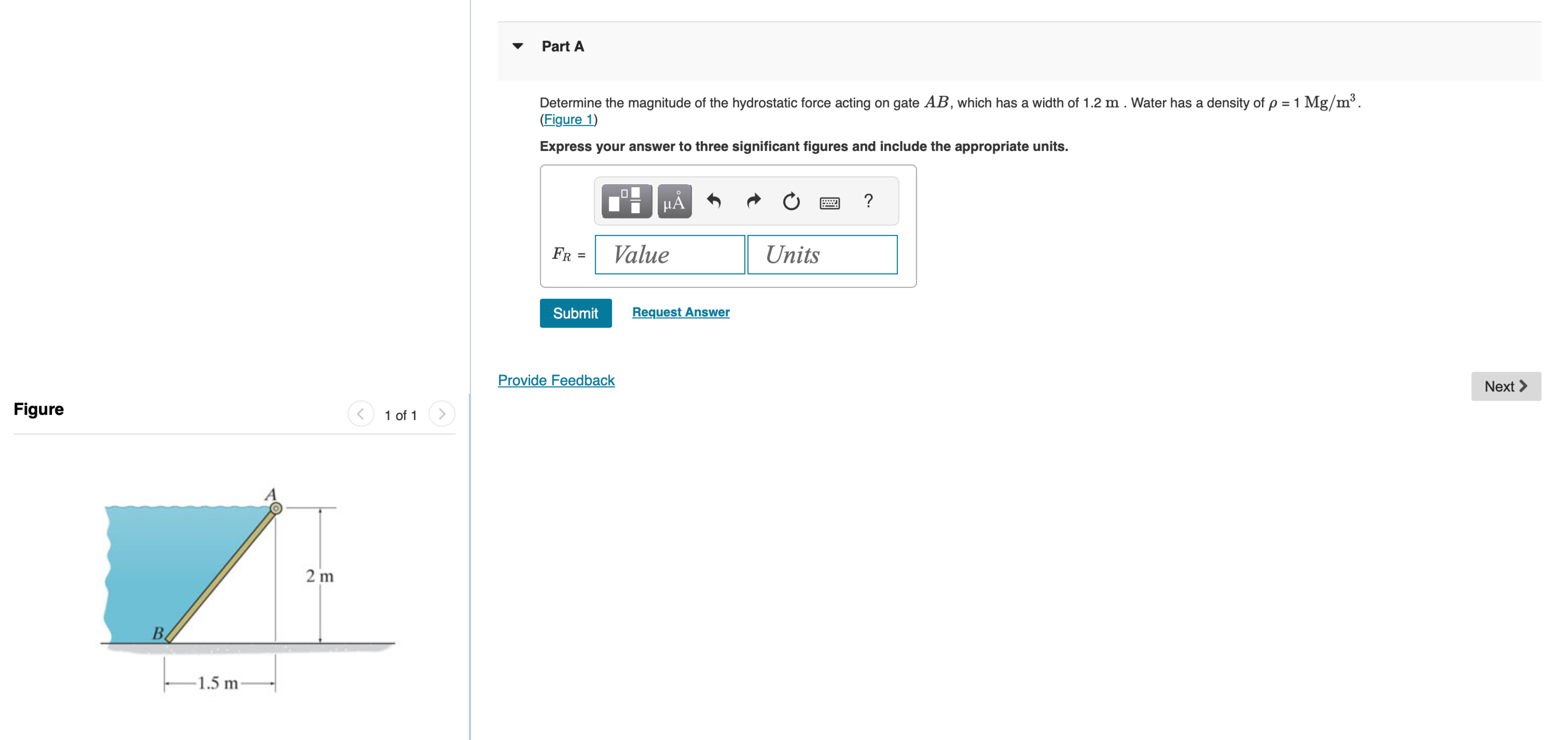 Solved Determine the magnitude of the hydrostatic force | Chegg.com