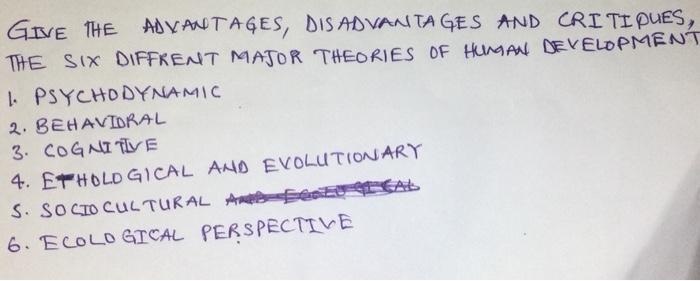 Solved Give the advantages, disadvantages and critiques each | Chegg.com