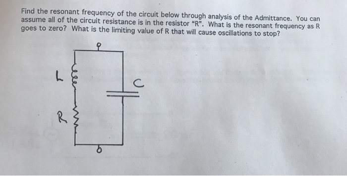 Solved Find the resonant frequency of the circuit below | Chegg.com