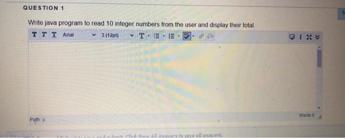 Solved QUESTION 1 Write java program to read 10 integer | Chegg.com