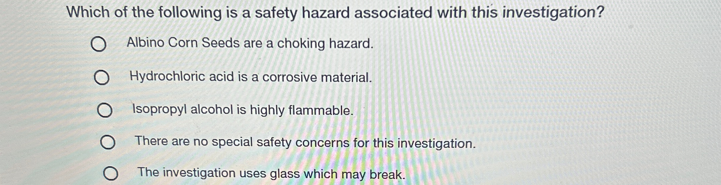 Solved Which of the following is a safety hazard associated | Chegg.com