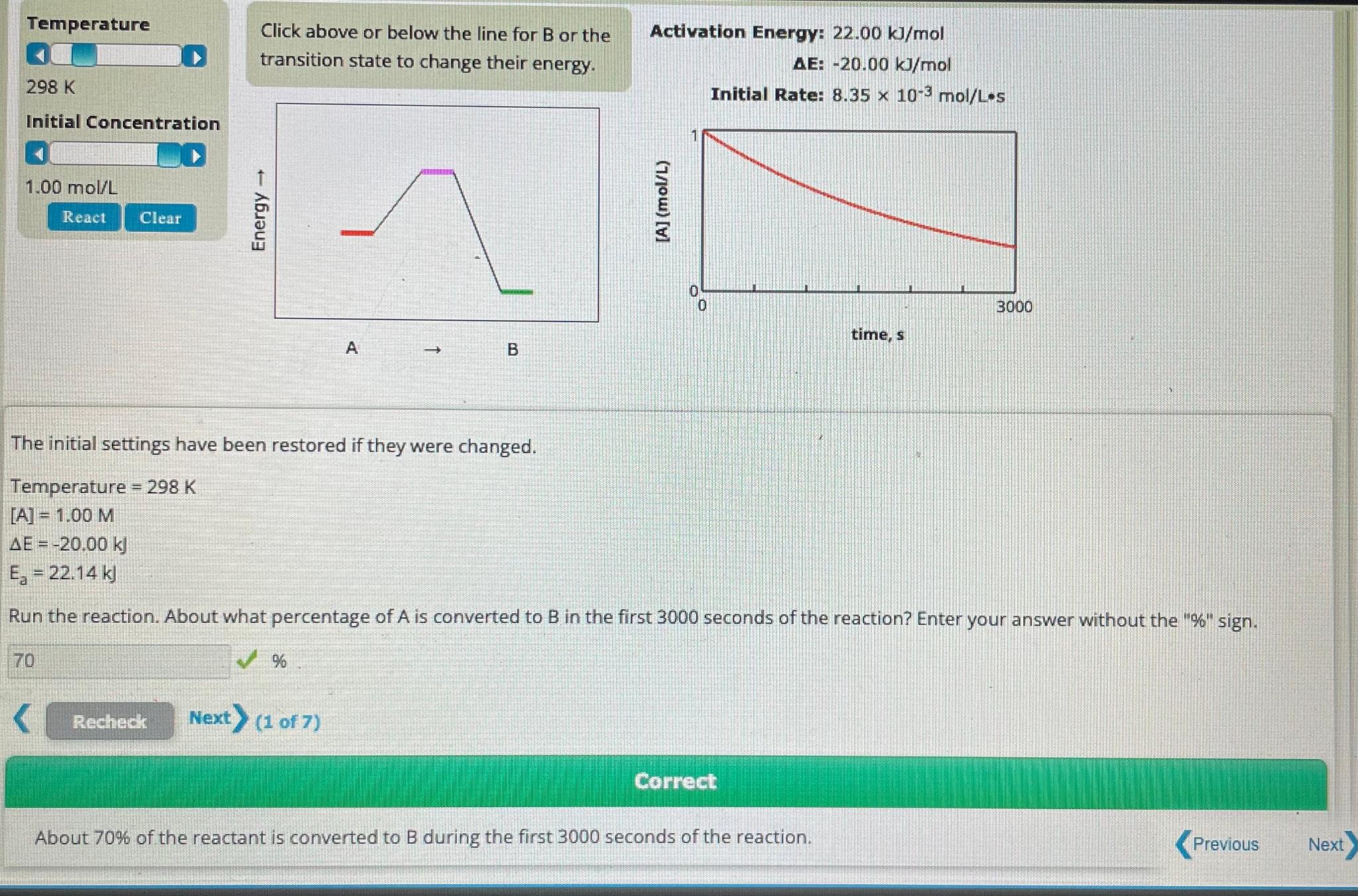 Solved TemperatureInitial Concentration1.00molLClick above | Chegg.com