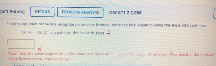 Solved [0/1 Points] DETAILS PREVIOUS ANSWERS OSCAT1 2.2.086. | Chegg.com