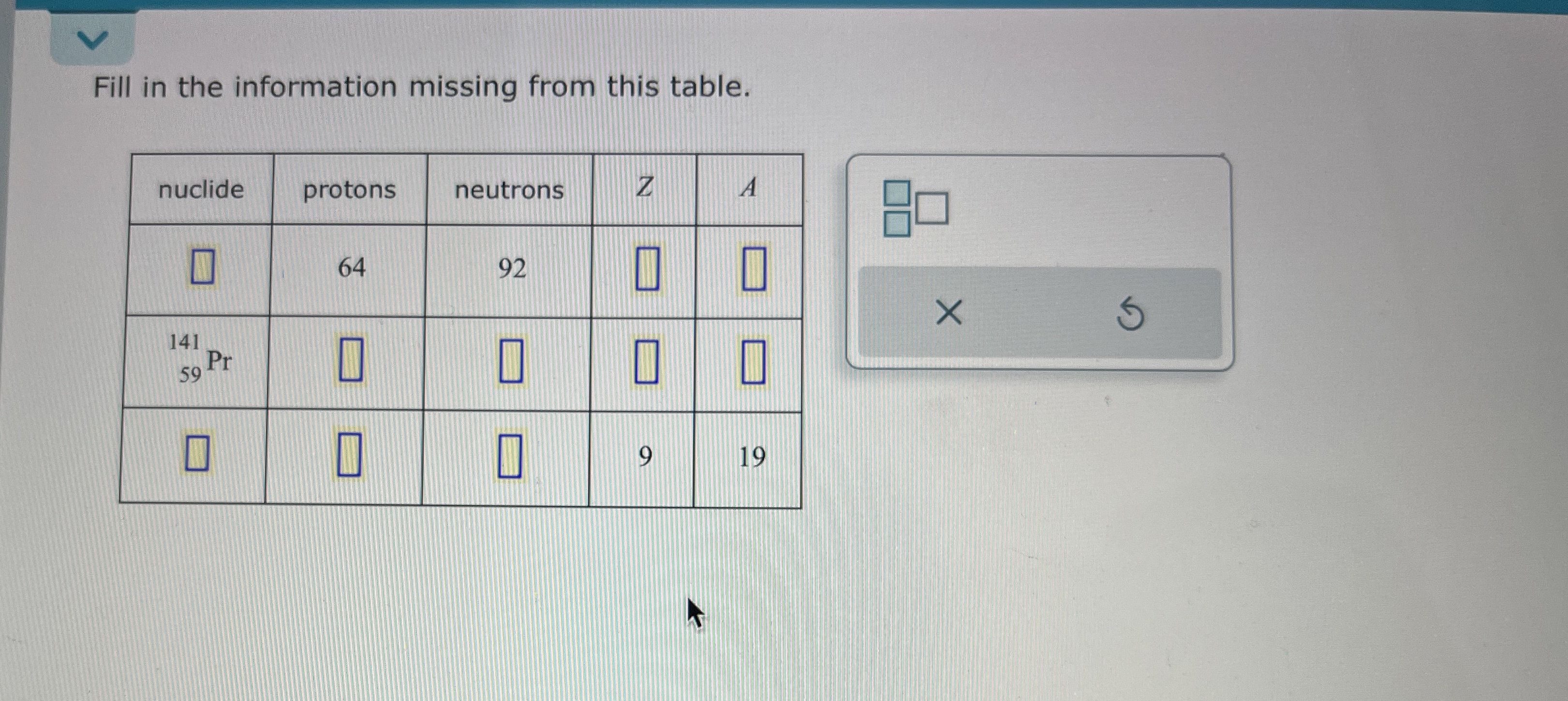 Solved Fill in the information missing from this | Chegg.com