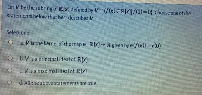 Solved Let/ be an ideal in Rand S a subring of R. Then IN S | Chegg.com