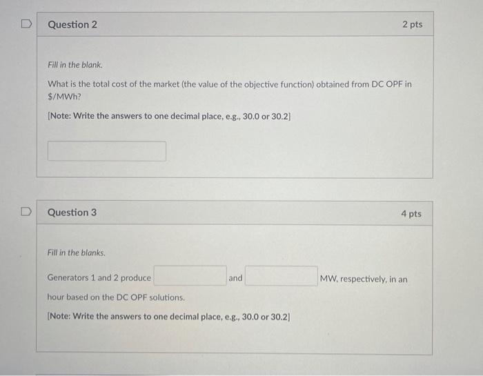 Consider a three-bus power system with two generators | Chegg.com