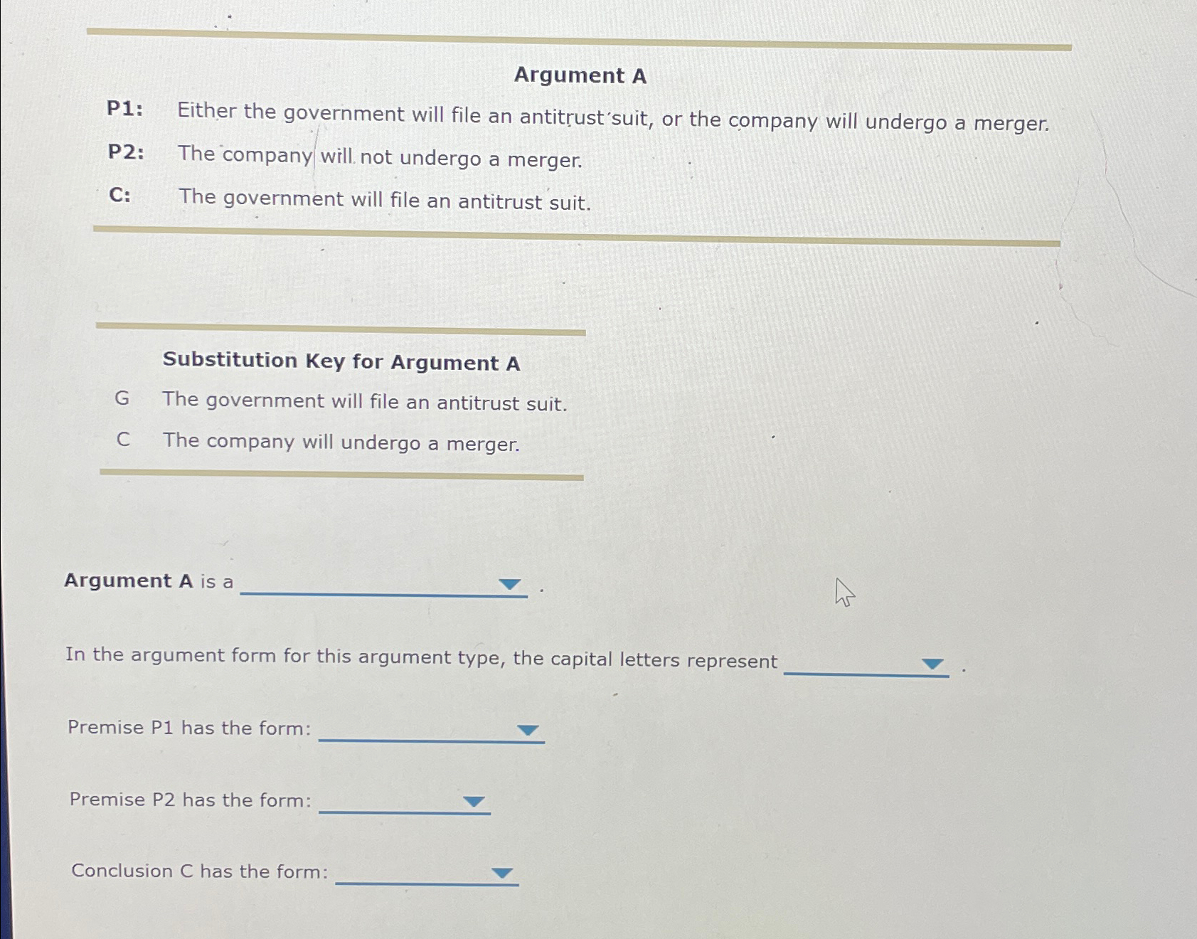 Solved Argument AP1: Either the government will file an | Chegg.com