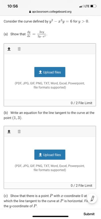 Solved 10:56 LTE apclassroom.collegeboard.org Consider the | Chegg.com Solved 10:56 LTE apclassroom.collegeboard.org Consider the | Chegg.com