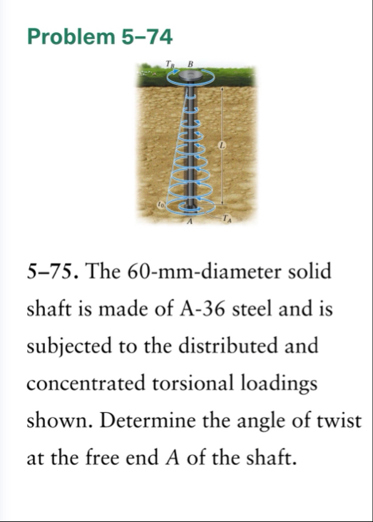 Problem 5-745-75. ﻿The 60-mm-diameter solid shaft is | Chegg.com