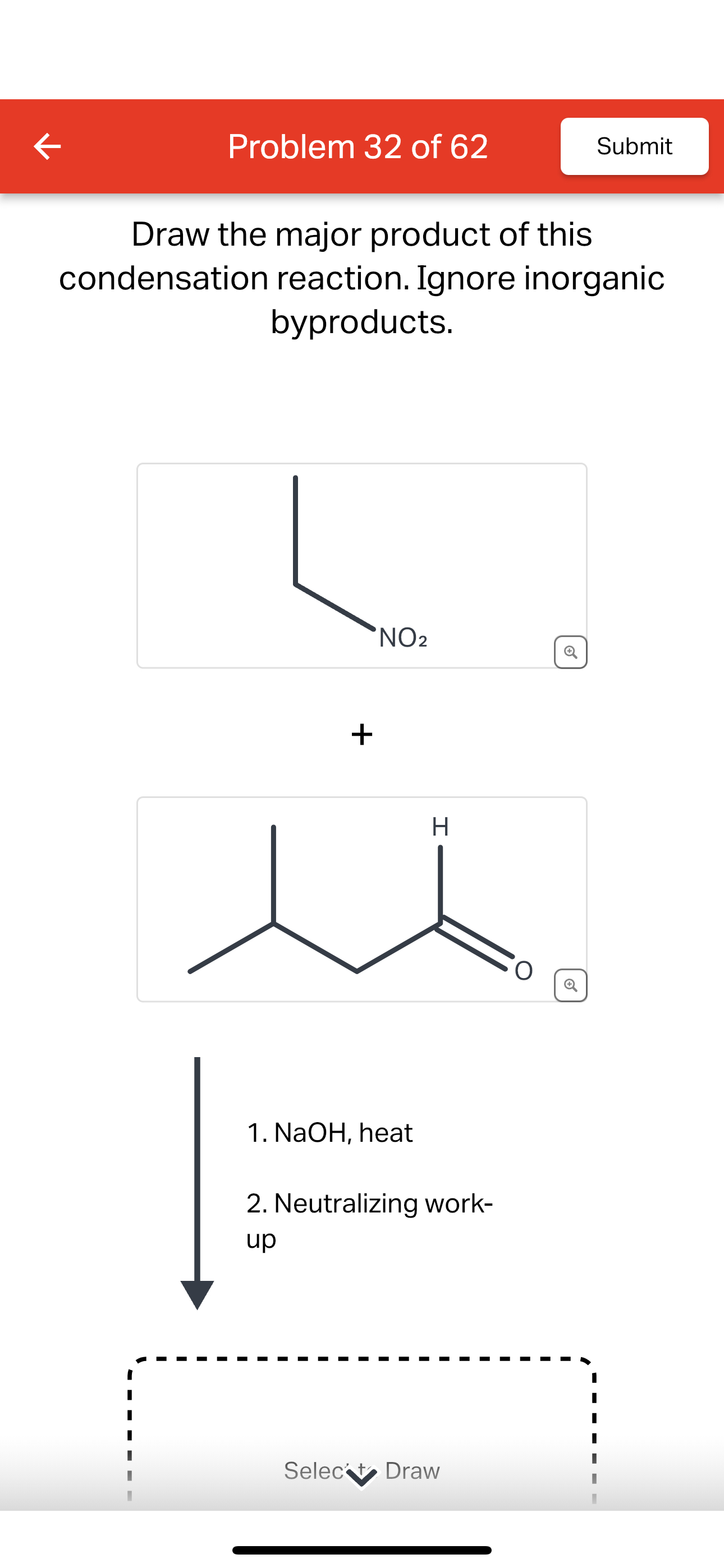 Solved Problem 32 ﻿of 62Draw the major product of this | Chegg.com