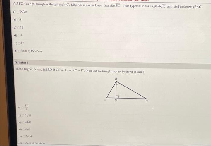 Solved AABC is a right triangle with right angle C. Side AC | Chegg.com