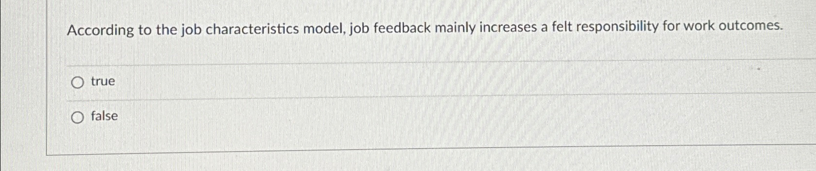 Solved According to the job characteristics model, job | Chegg.com