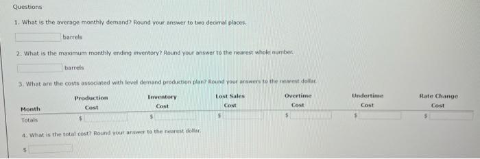 Solved Fixcel Online Activity: Aggregate Planning - Level | Chegg.com