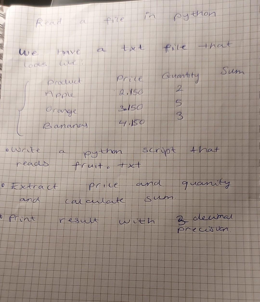 Solved Read a fite in python Wue have a txt file that - | Chegg.com