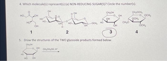 Solved 4. Which molecule(s) represent(s) (a) NON-REDUCING | Chegg.com